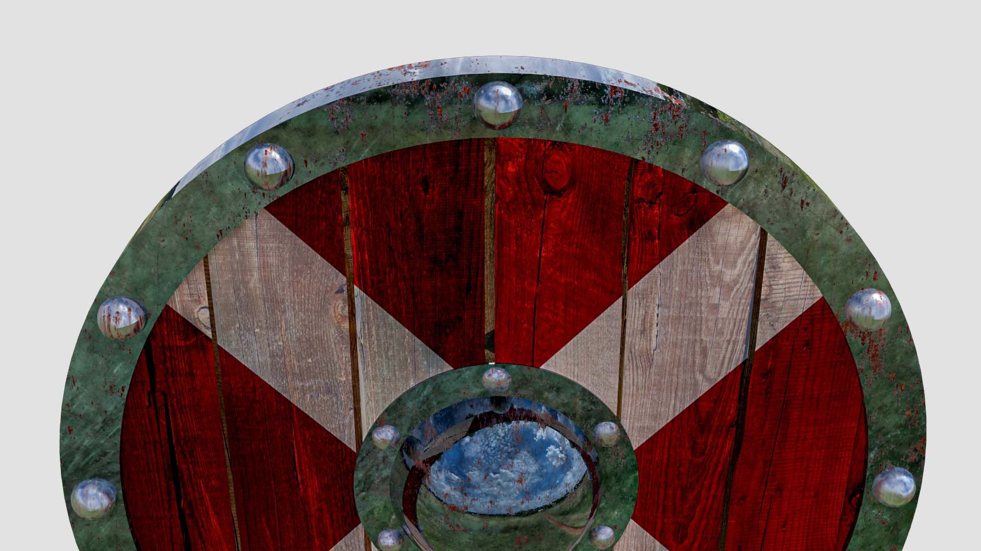 Red Viking Shield 3D Model - TurboSquid 2145446