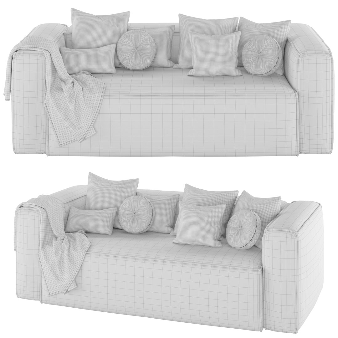 Sofa Blok 2-seater 3D model - TurboSquid 1855070