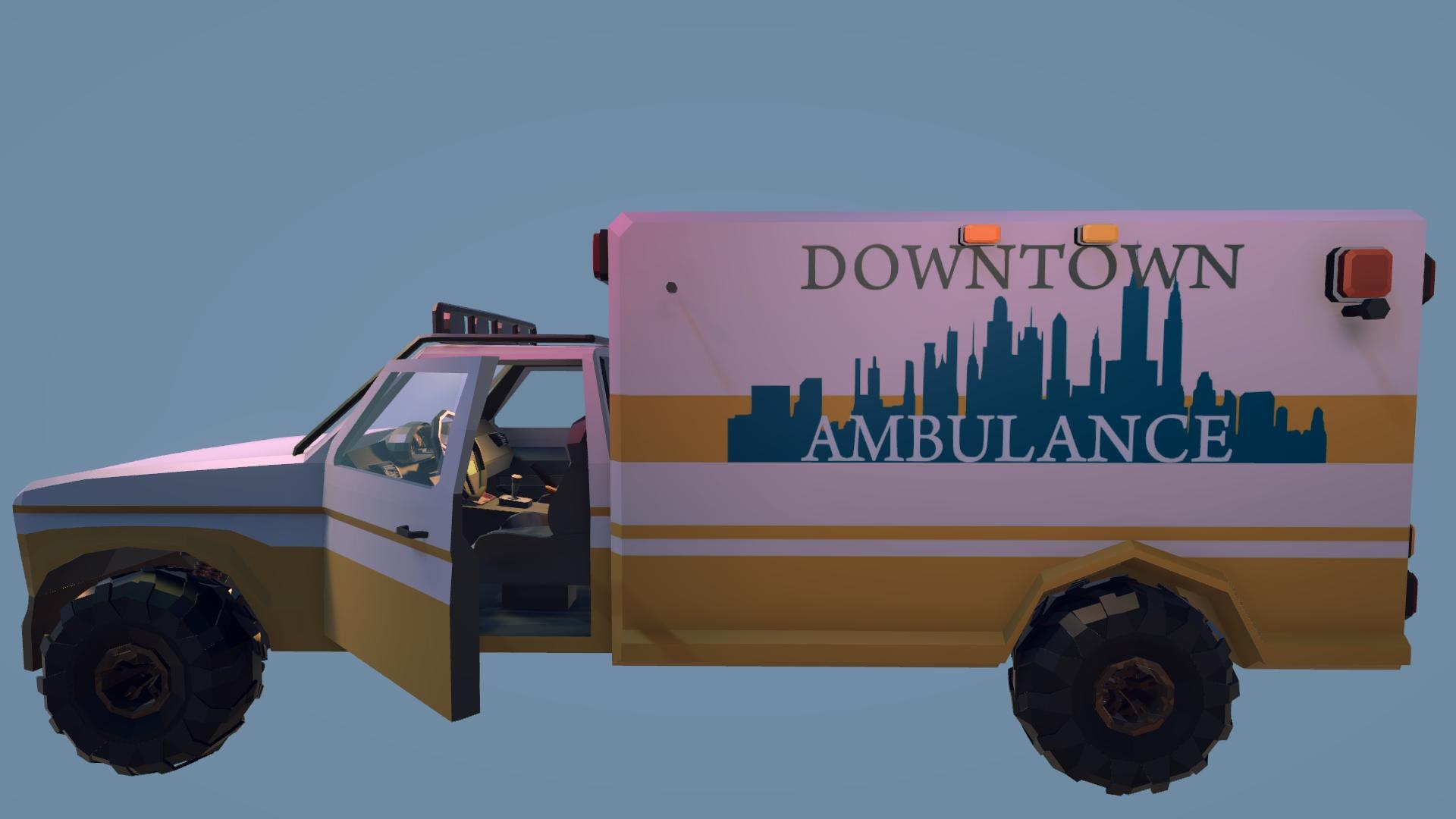 3D Low Poly Simple Ambulance - TurboSquid 2188050