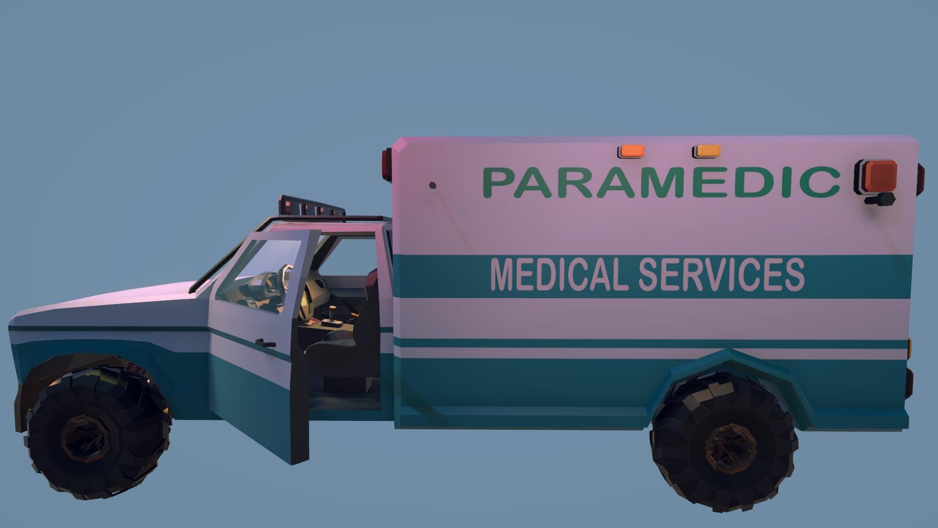 3D Low Poly Simple Ambulance - TurboSquid 2188050
