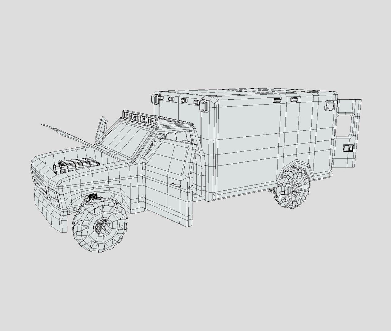 3D Low Poly Simple Ambulance - TurboSquid 2188050