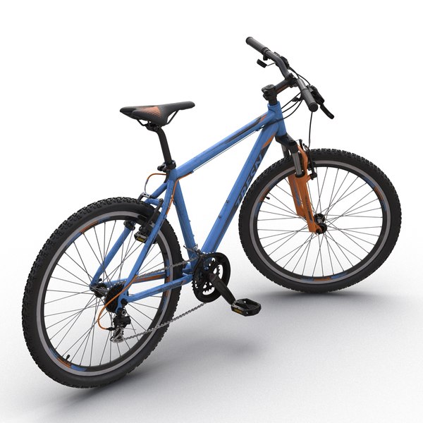 3d model mountain bike blue rigged