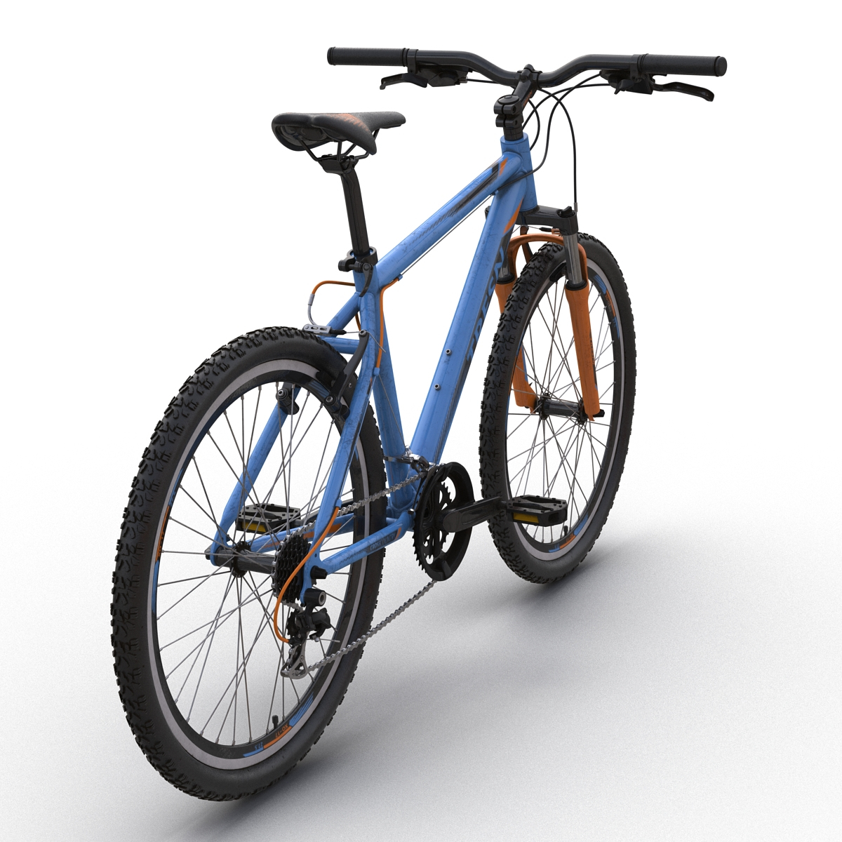 3d model mountain bike blue rigged