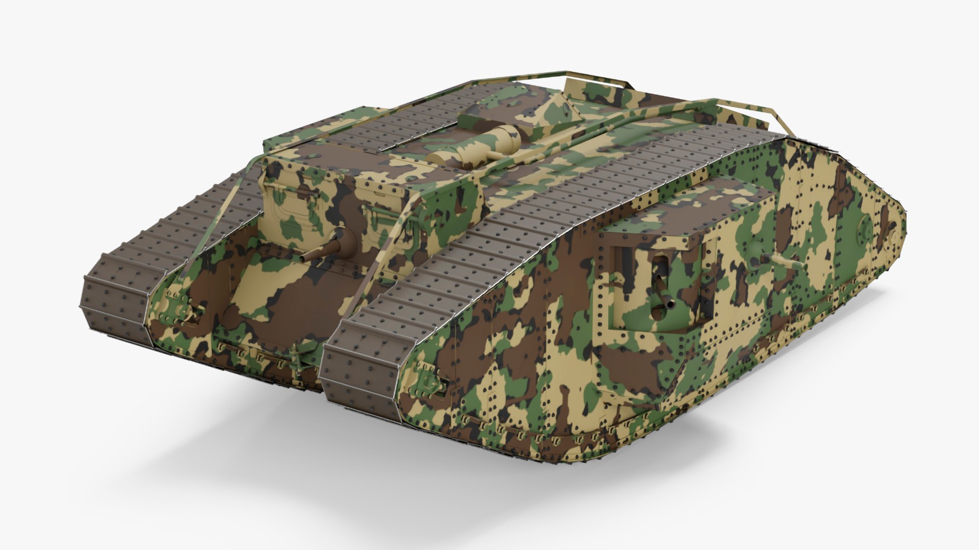 3D Model Tank MK 4 Male Camouflage Color Rigged For Cinema 4D ...