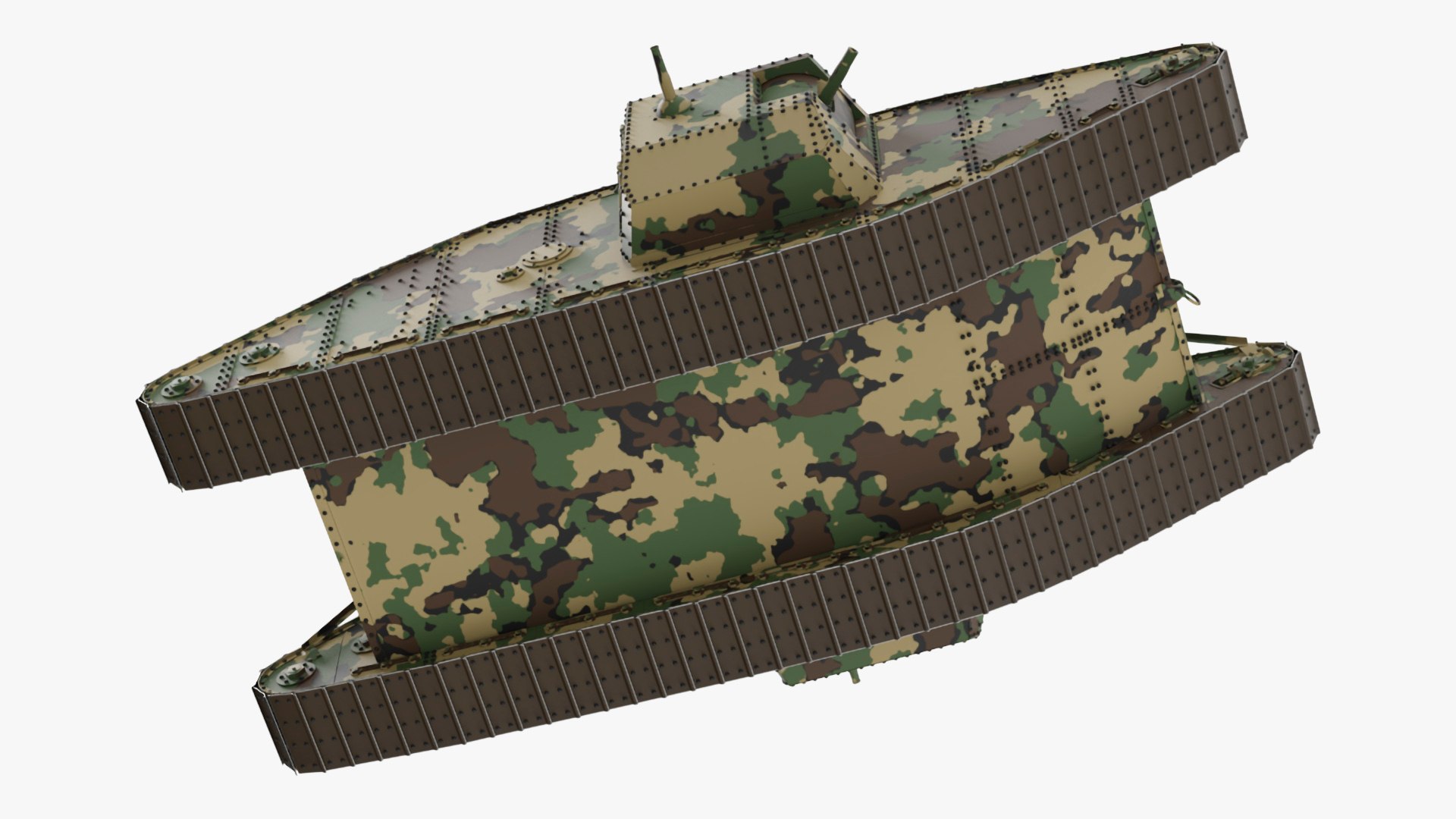 3D Model Tank MK 4 Male Camouflage Color Rigged For Cinema 4D ...