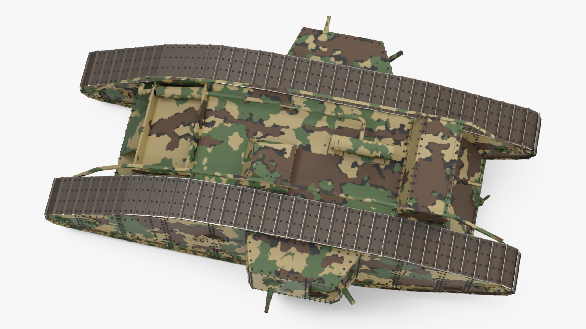 3D Model Tank MK 4 Male Camouflage Color Rigged For Cinema 4D ...