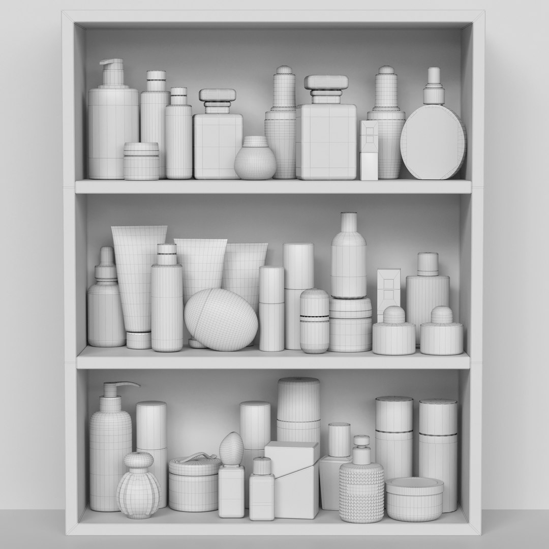 3D Shelf with cosmetics in a beauty salon 12 model - TurboSquid 1884526
