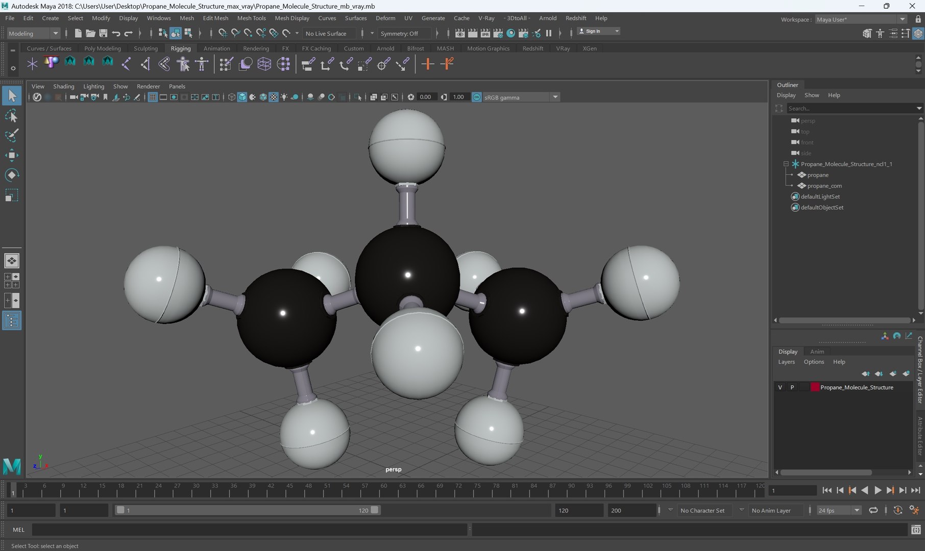 Propane Molecule Structure Model - TurboSquid 2394871