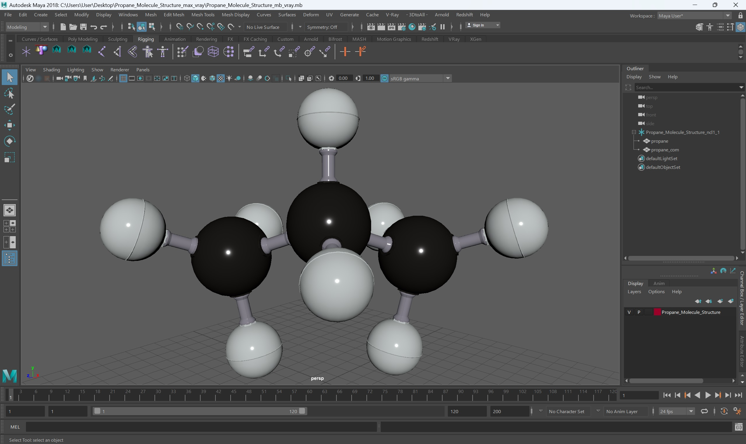 modelo 3d Estructura de la molécula de propano - TurboSquid 2394871
