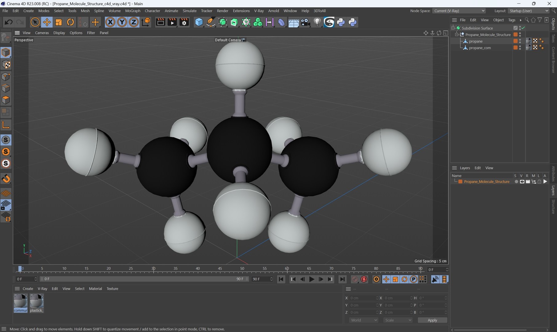Propane Molecule Structure Model - TurboSquid 2394871