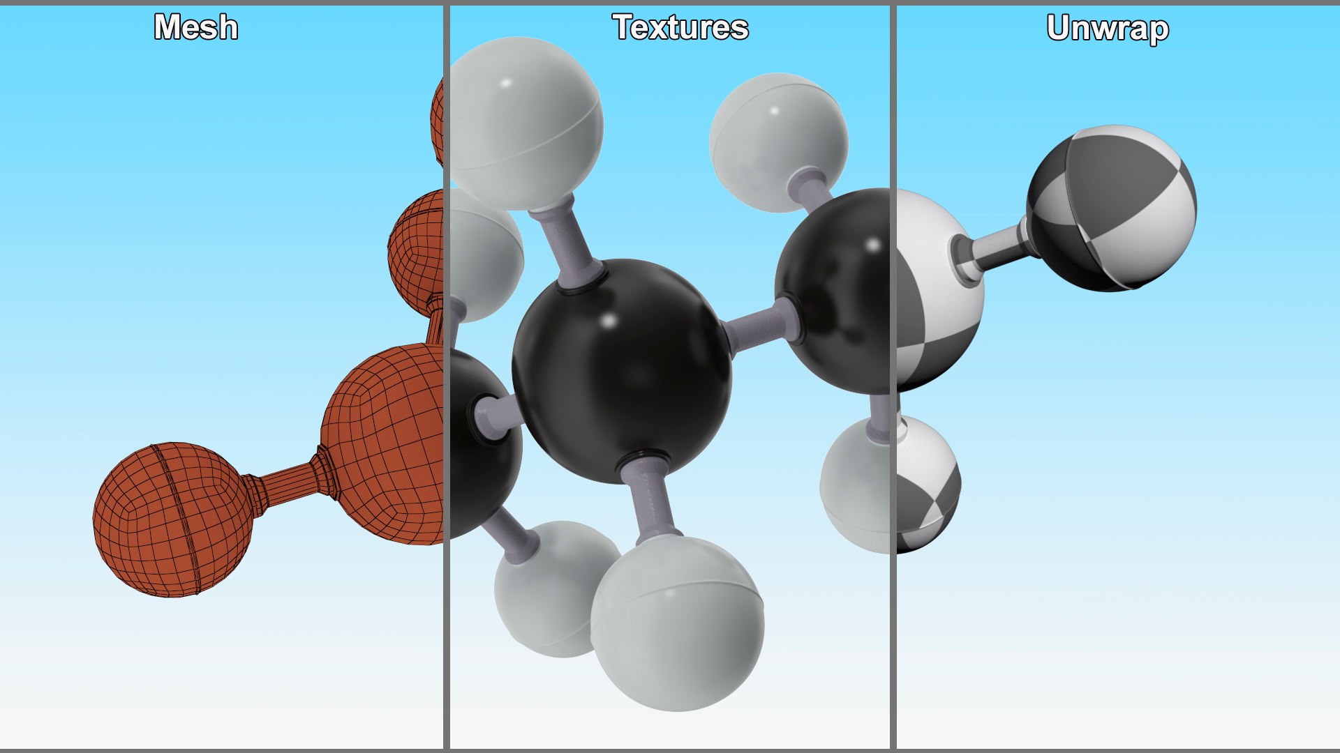 Propane Molecule Structure Model - TurboSquid 2394871