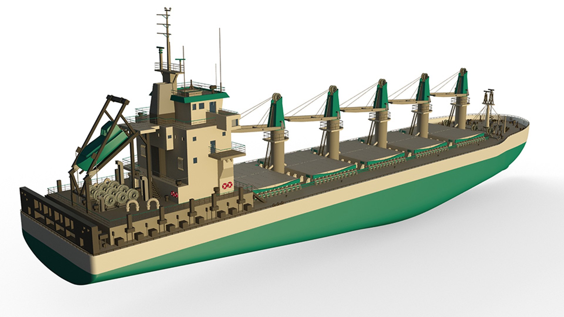 Updated Bulk Carrier Ship 3D Model - TurboSquid 1290512