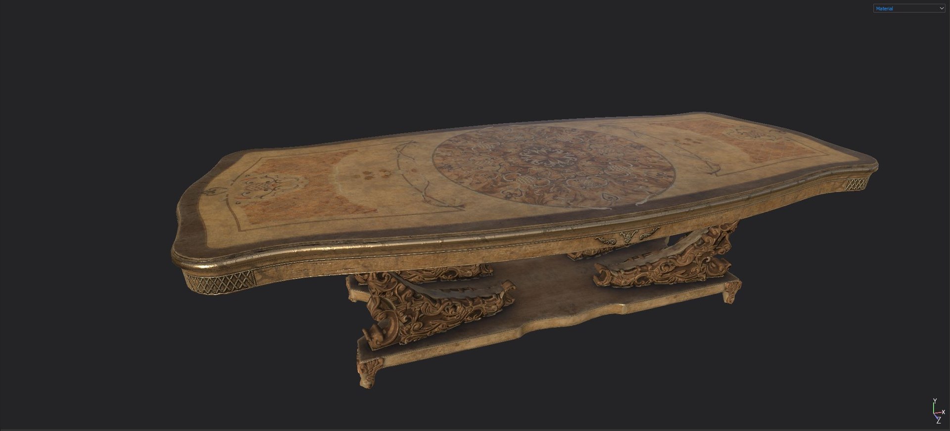 3D Table Antique - TurboSquid 1652993