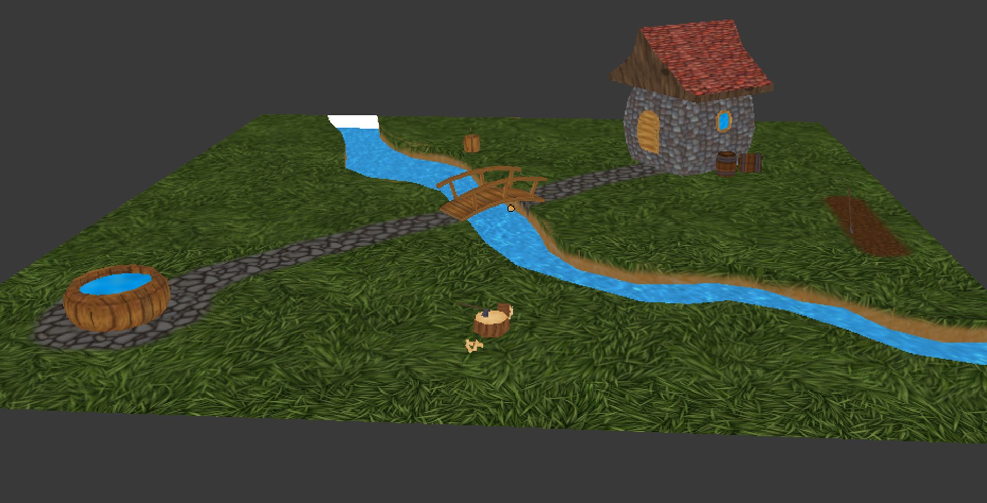 Maya House Village Scene