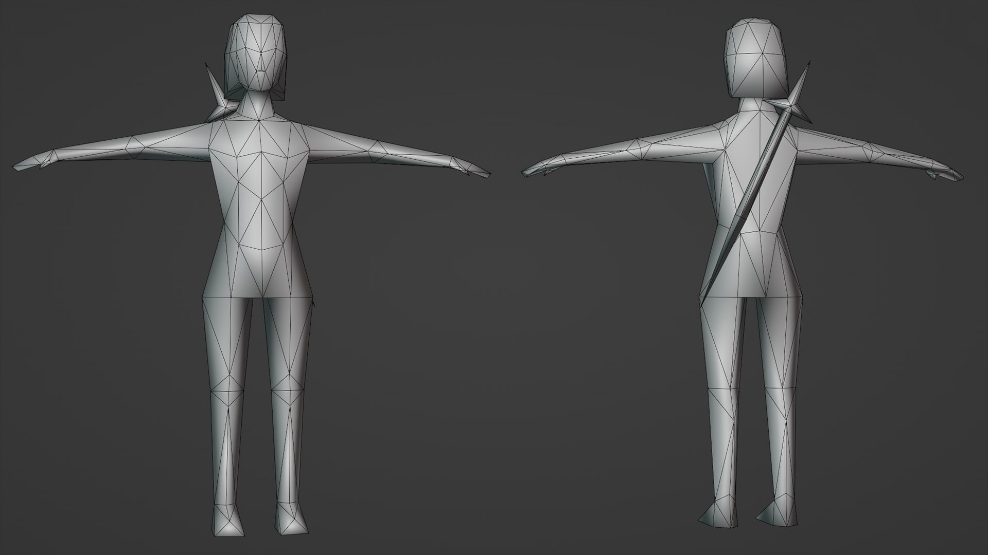 3D Extra Low Poly Woman Warrior - TurboSquid 1990400