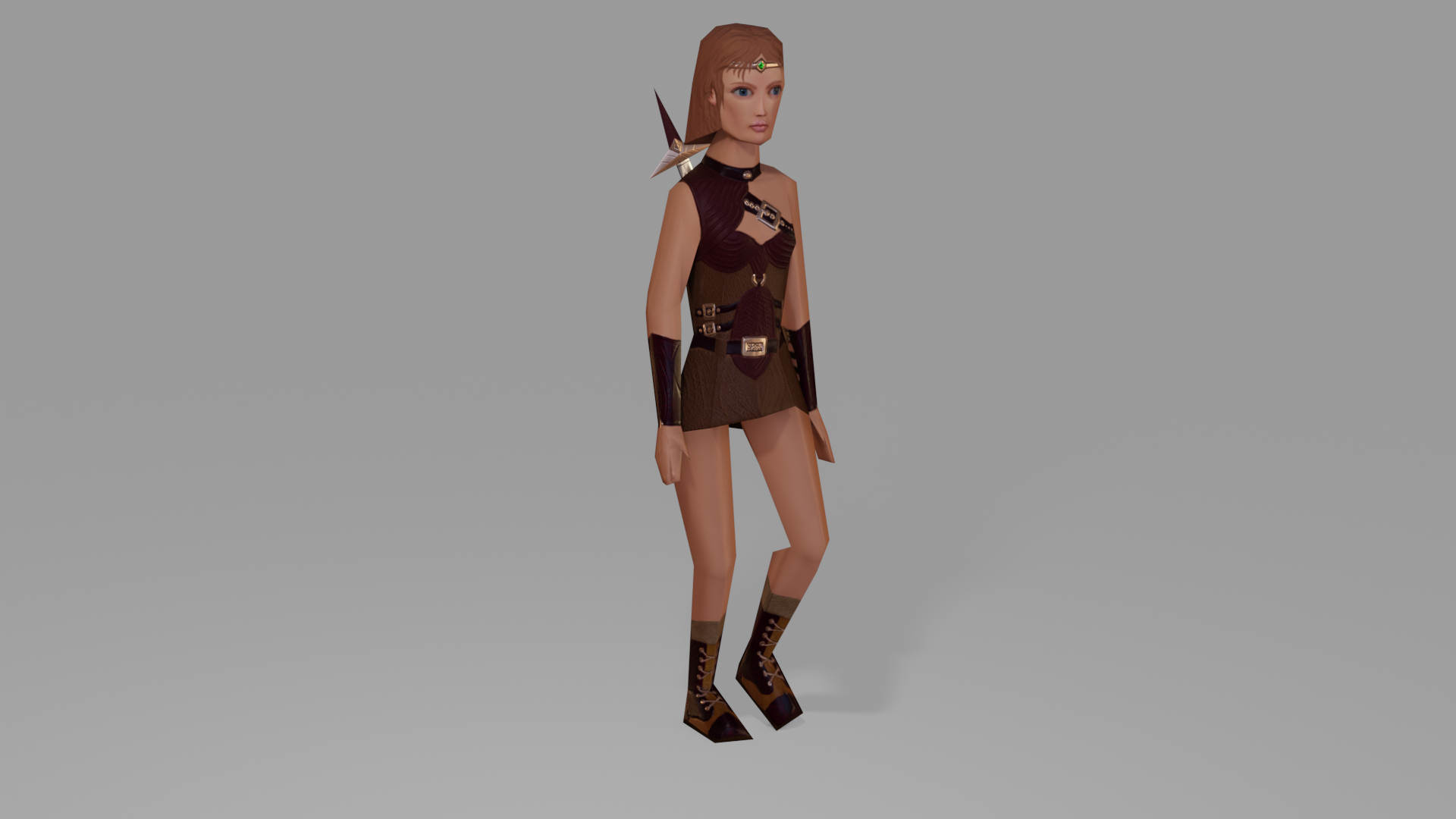 3D Extra Low Poly Woman Warrior - TurboSquid 1990400