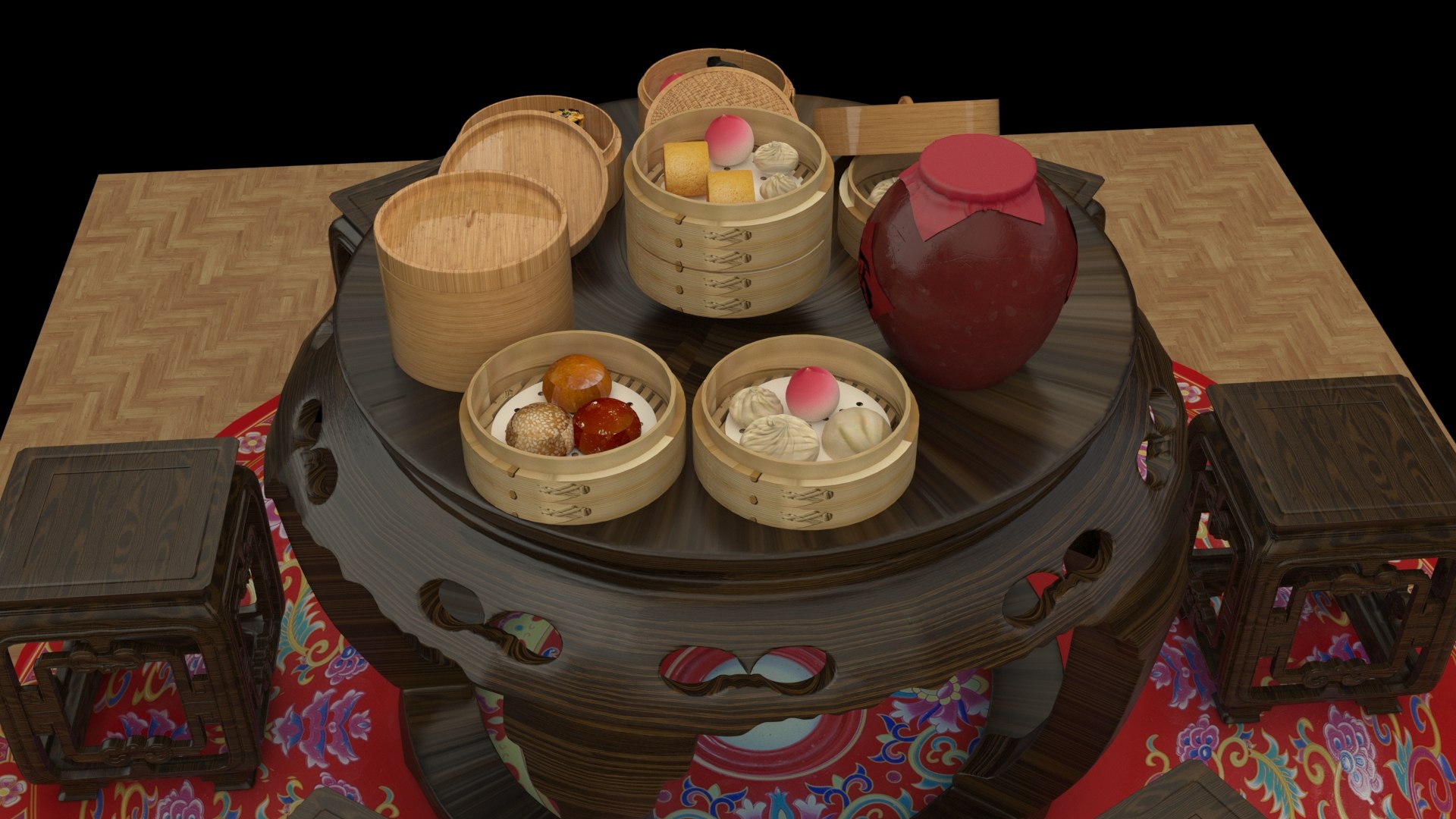 3D Chinese dim sum - TurboSquid 2142149