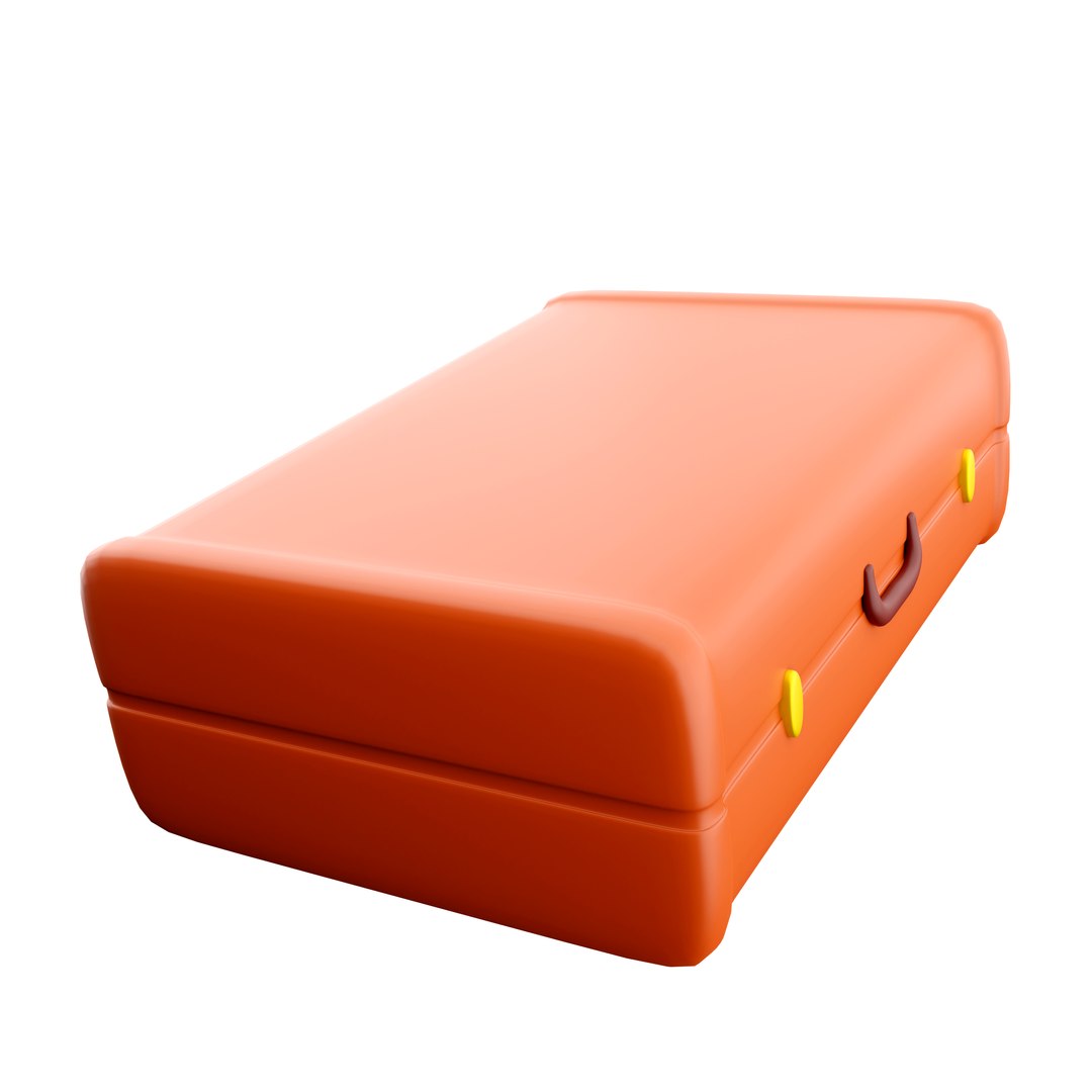 3d Large Flat Suitcase Icon 3D Model - TurboSquid 2055933