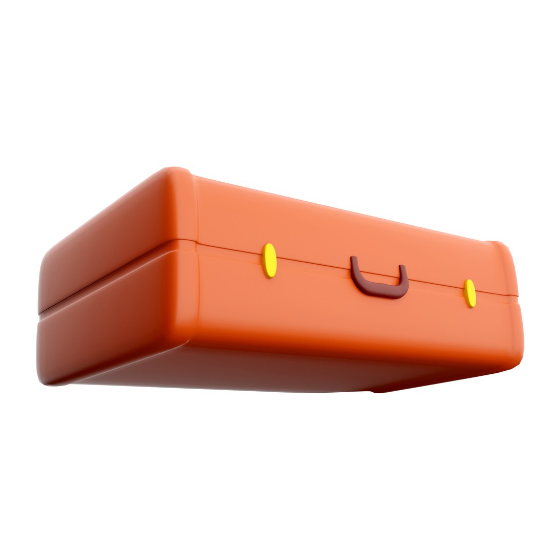 3d Large Flat Suitcase Icon 3D Model - TurboSquid 2055933