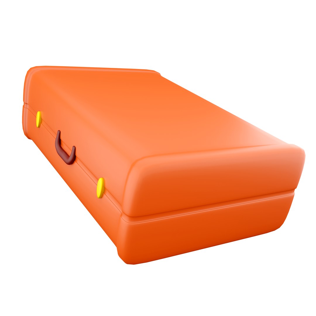 3d Large Flat Suitcase Icon 3D Model - TurboSquid 2055933