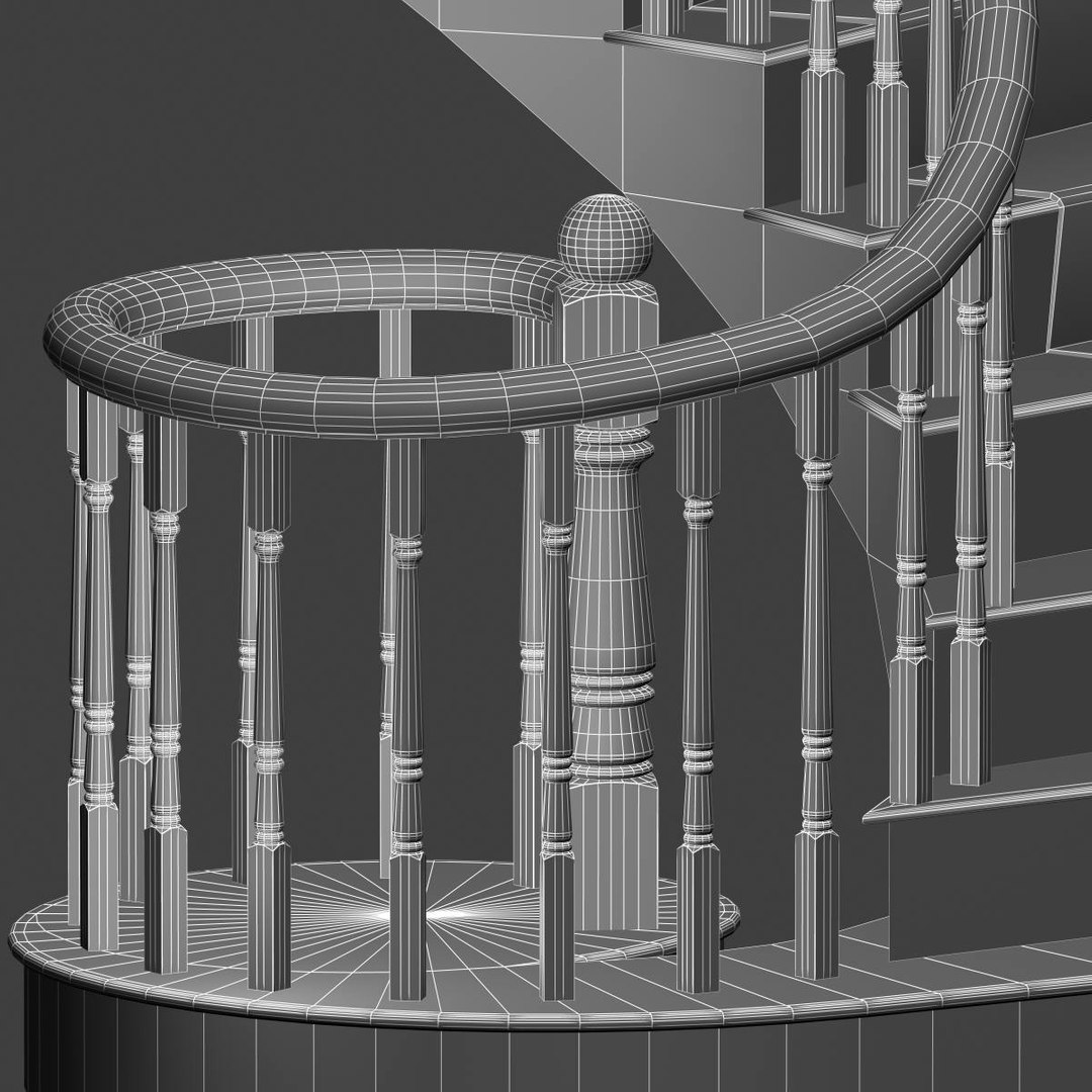 3d Model Ornate Staircase