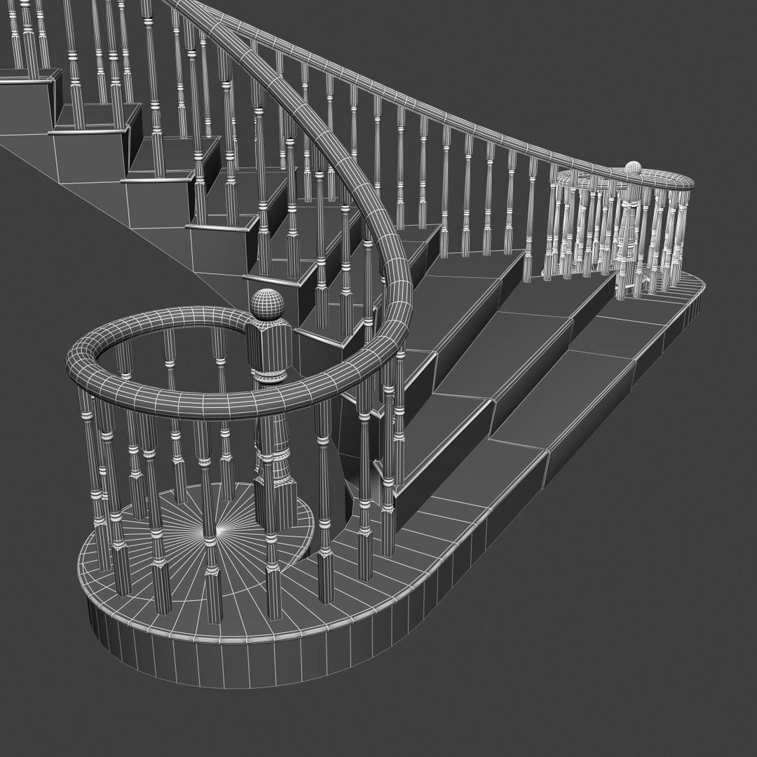 3d Model Ornate Staircase