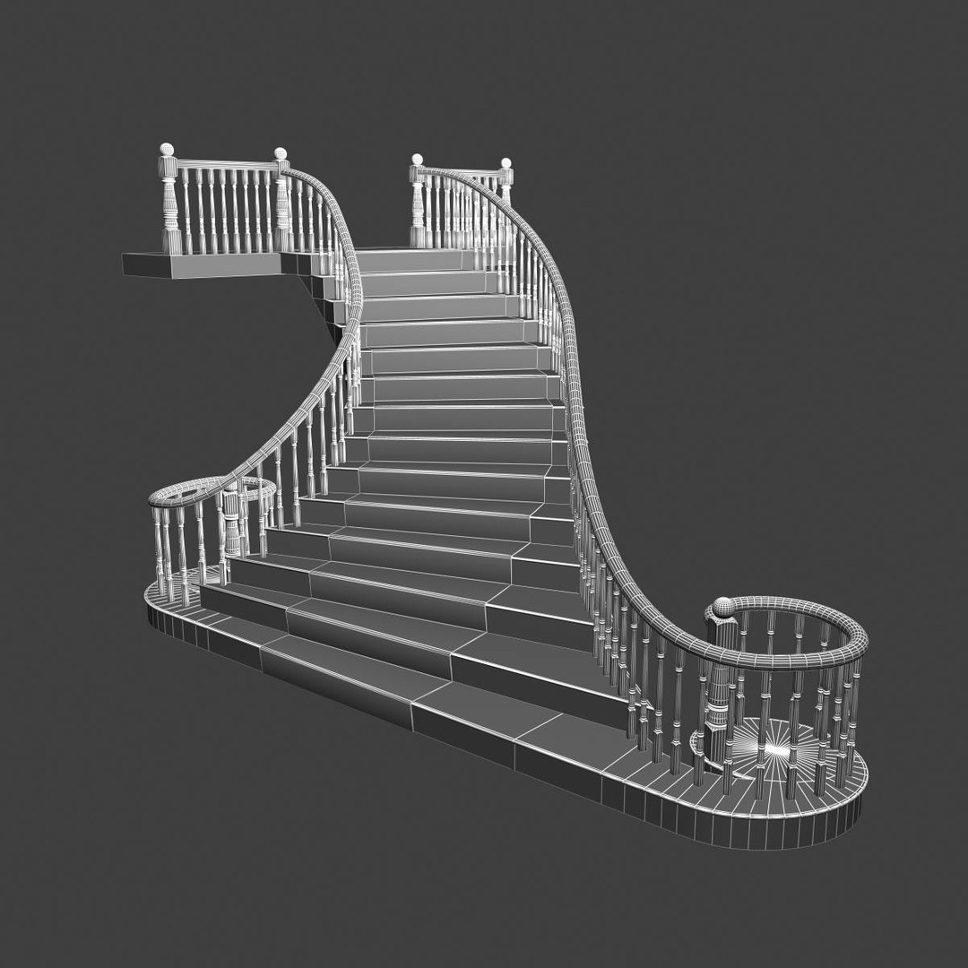 3d Model Ornate Staircase
