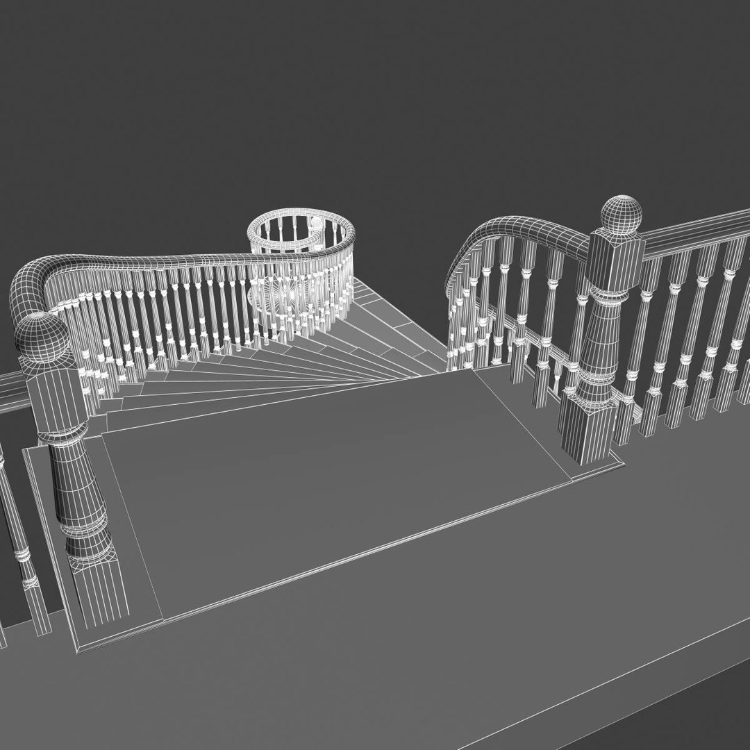 3d Model Ornate Staircase