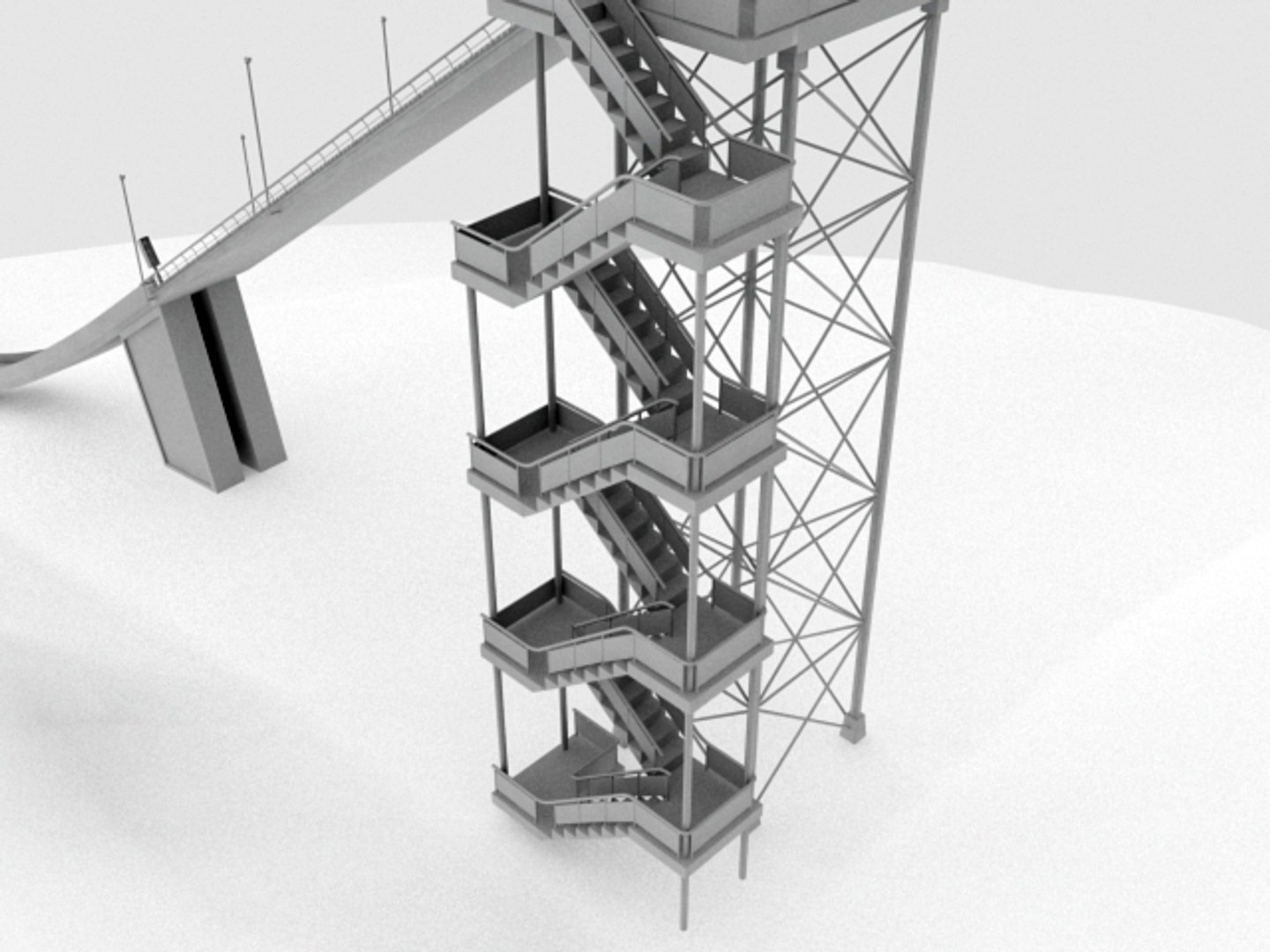 3d Model Ski Jumping Ramp
