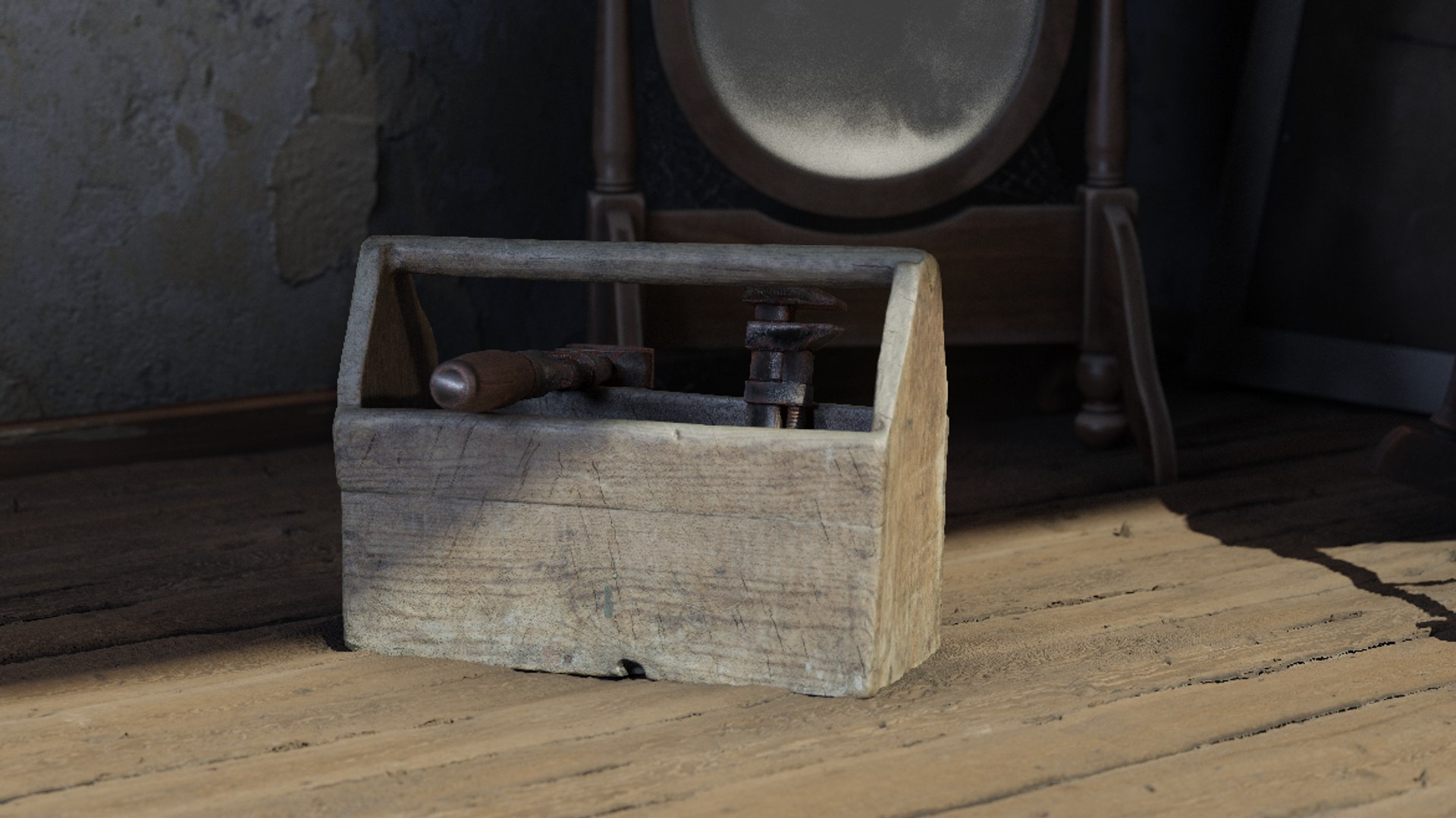 3D Model Antique Wrench - Prop Breakdown - Game Ready PBR 3D Model Low ...
