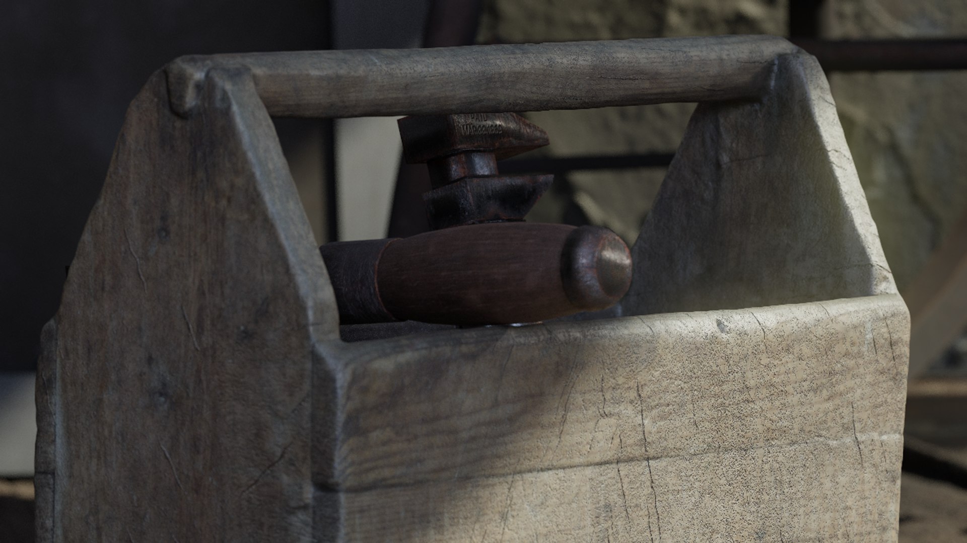 3D Model Antique Wrench - Prop Breakdown - Game Ready PBR 3D Model Low ...