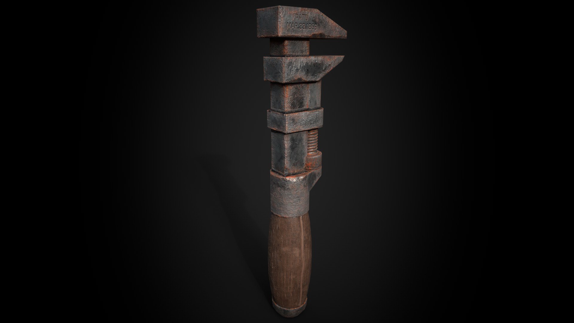 3D Model Antique Wrench - Prop Breakdown - Game Ready PBR 3D Model Low ...