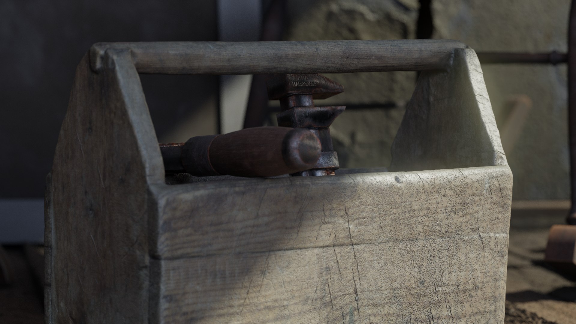 3D Model Antique Wrench - Prop Breakdown - Game Ready PBR 3D Model Low ...