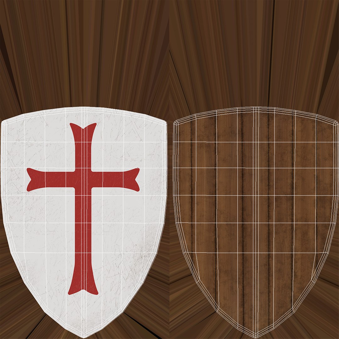3d Knights Templar Shield