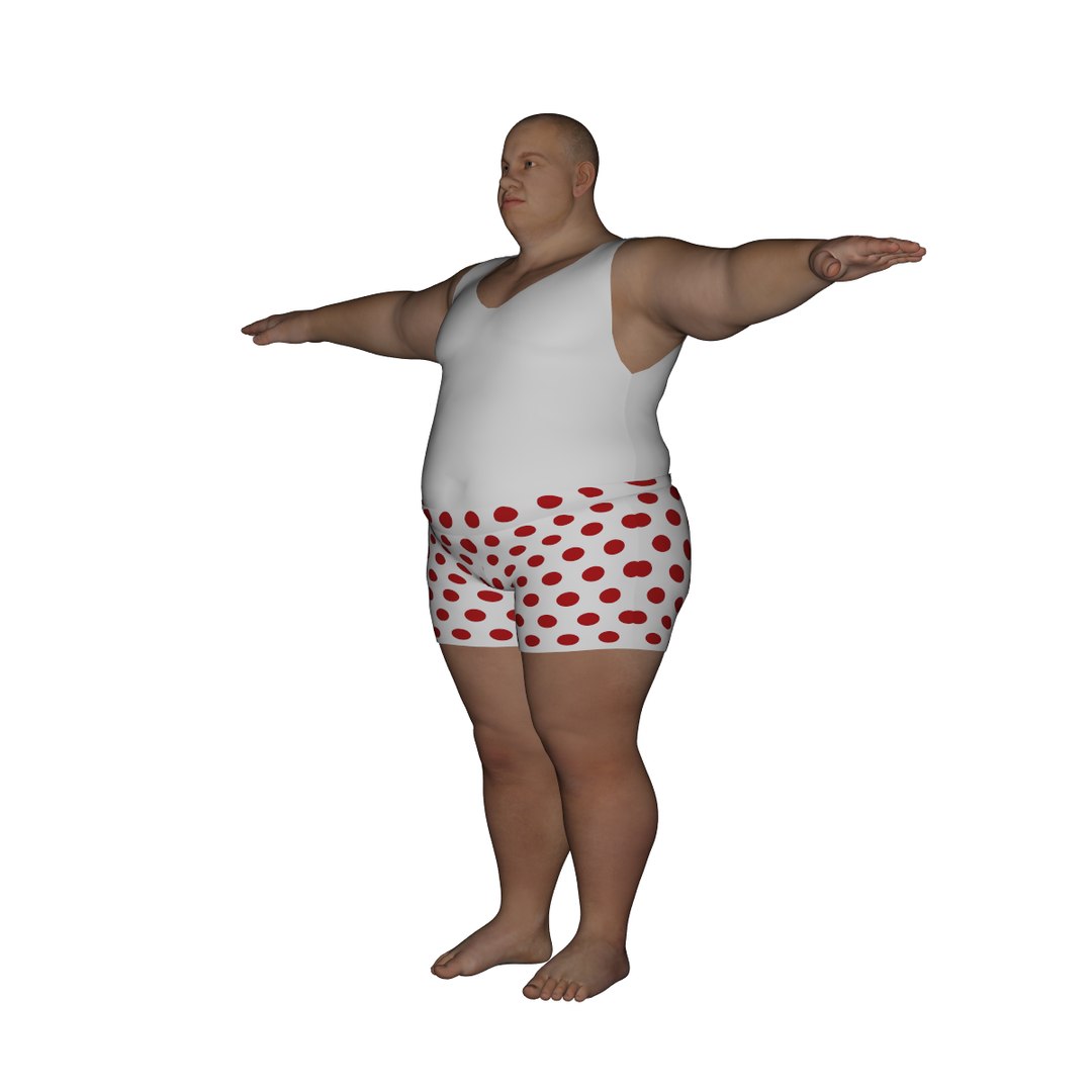 Realistic Dressed Rigged Fat Man Max