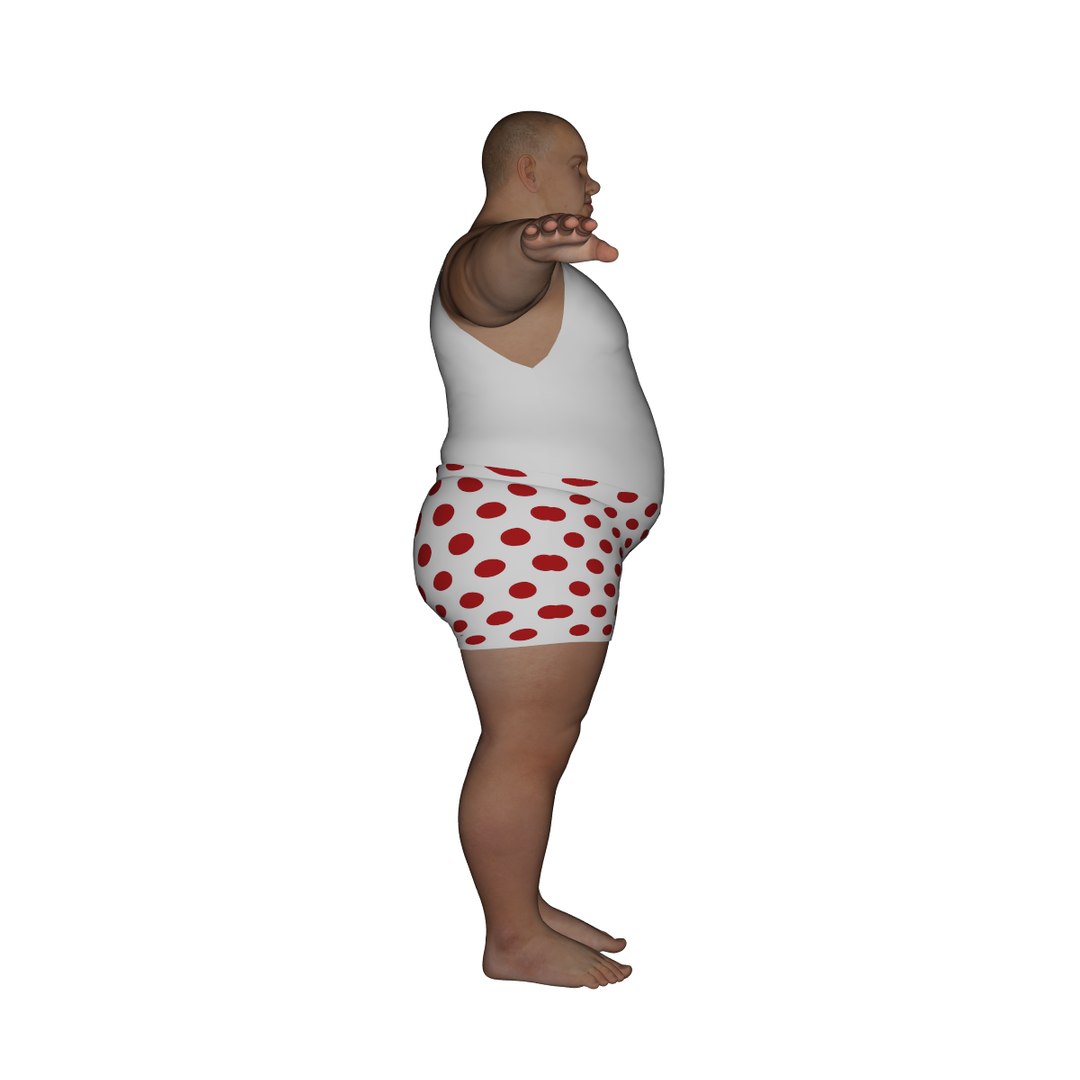 Realistic Dressed Rigged Fat Man Max