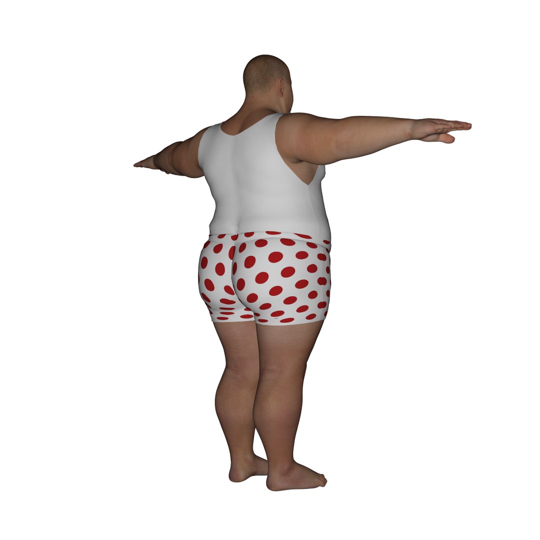 Realistic Dressed Rigged Fat Man Max