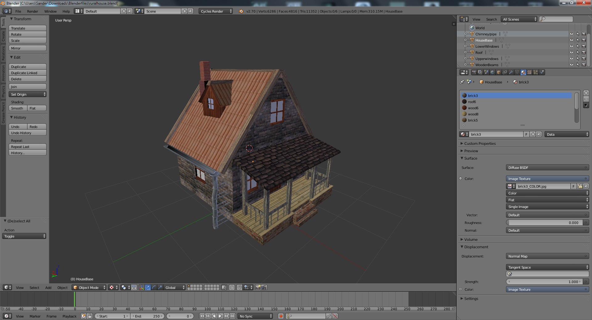 3d house rural country model