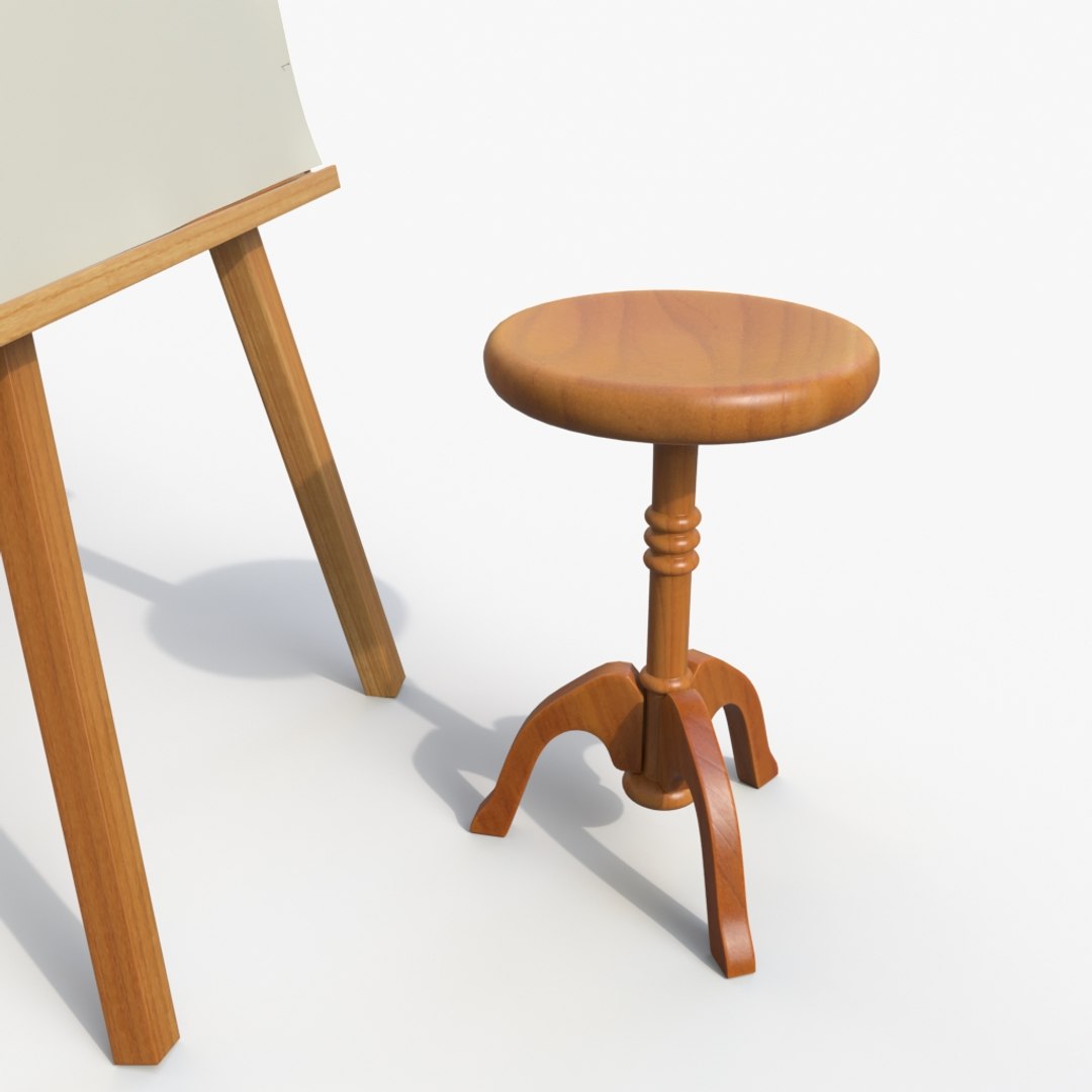 3D easel stool model - TurboSquid 1160410