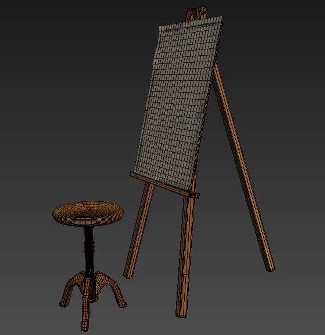 3D easel stool model - TurboSquid 1160410