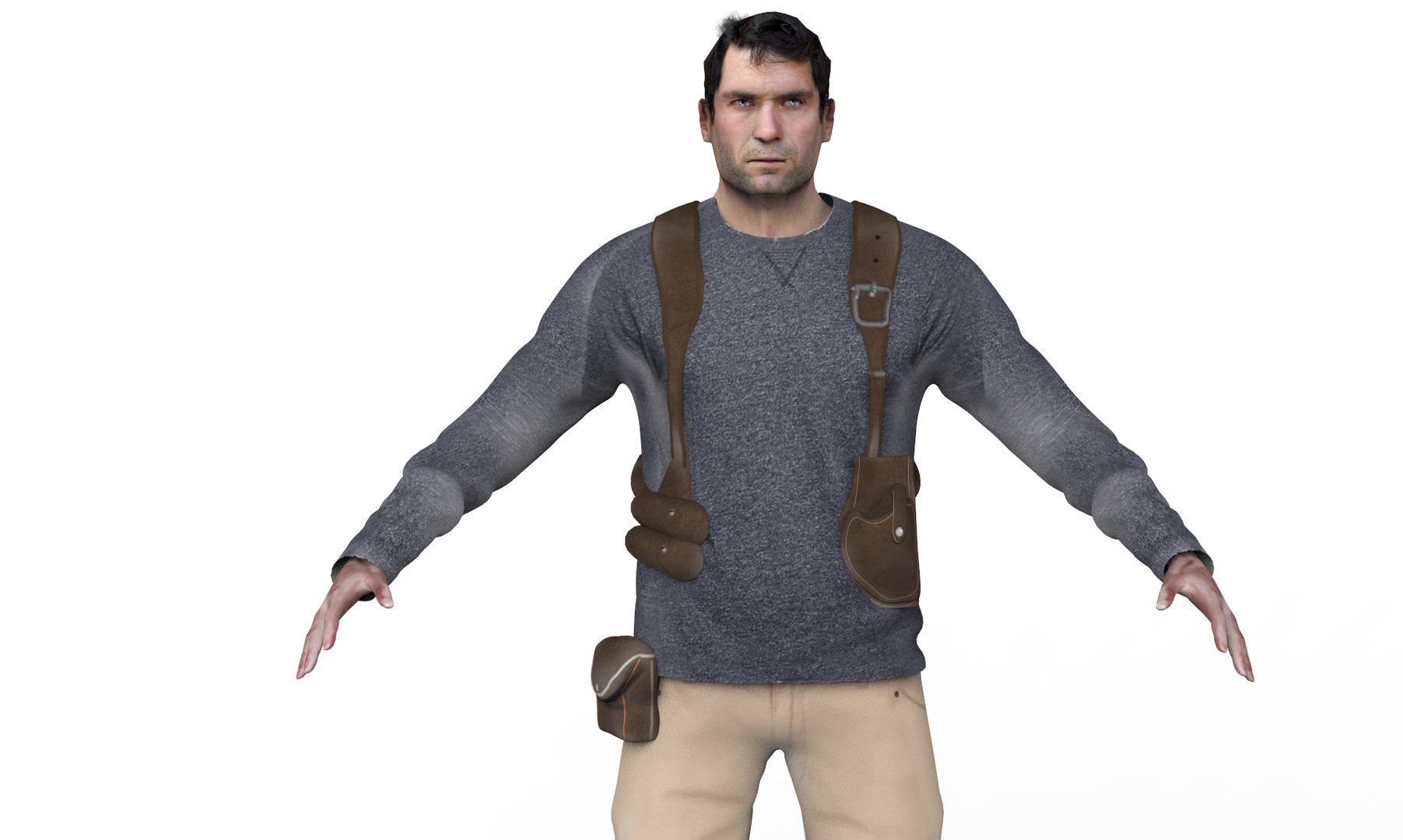 Realistic Action Man Character 3D Model - TurboSquid 1350125
