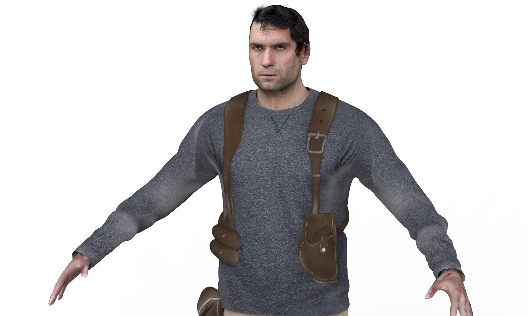 Realistic Action Man Character 3D Model - TurboSquid 1350125