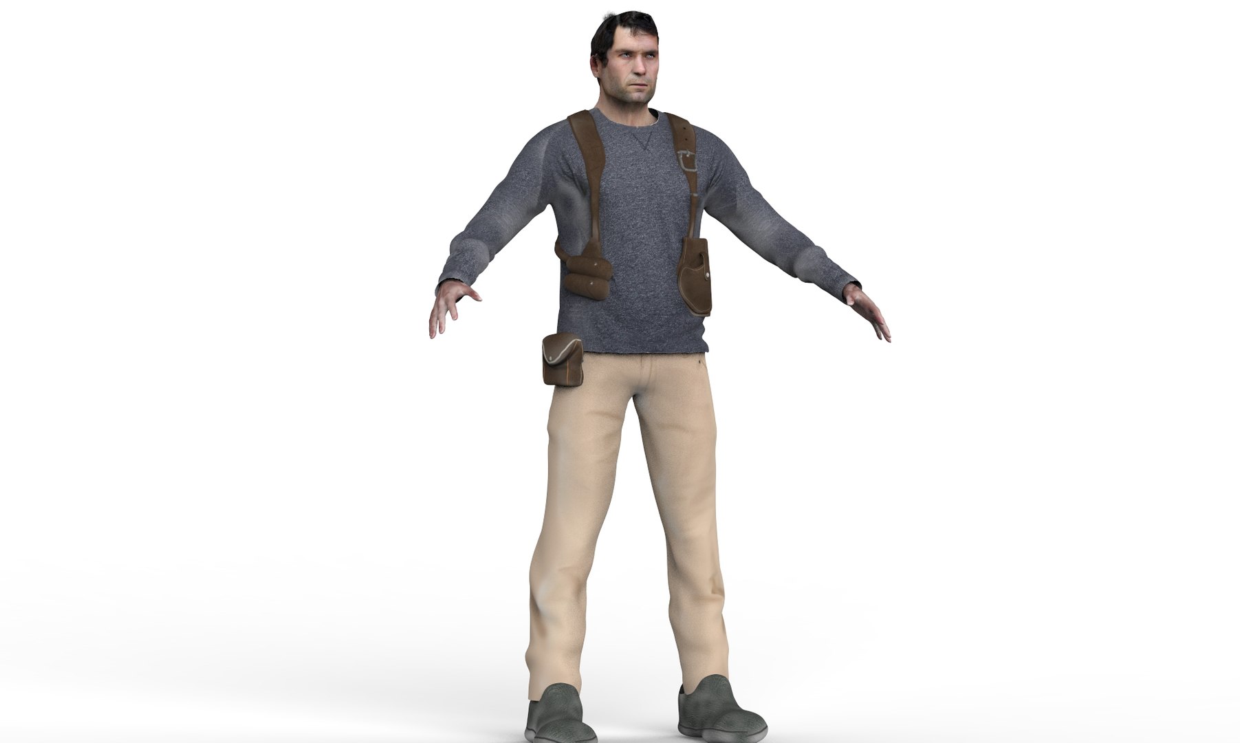 Realistic Action Man Character 3D Model - TurboSquid 1350125
