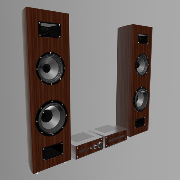 speakers electronic screen 3d model