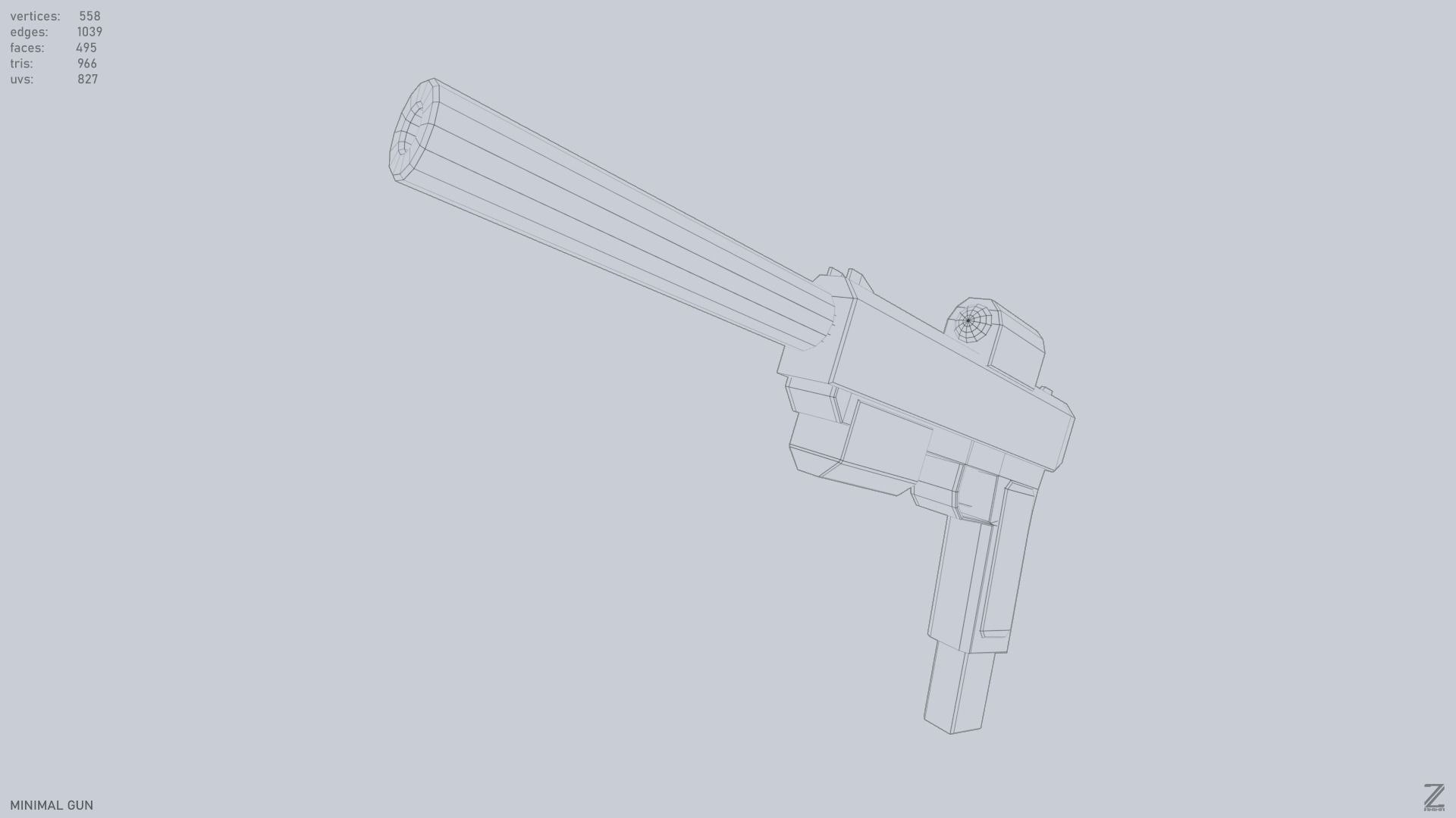 3D Model Minimal Gun - TurboSquid 2237046
