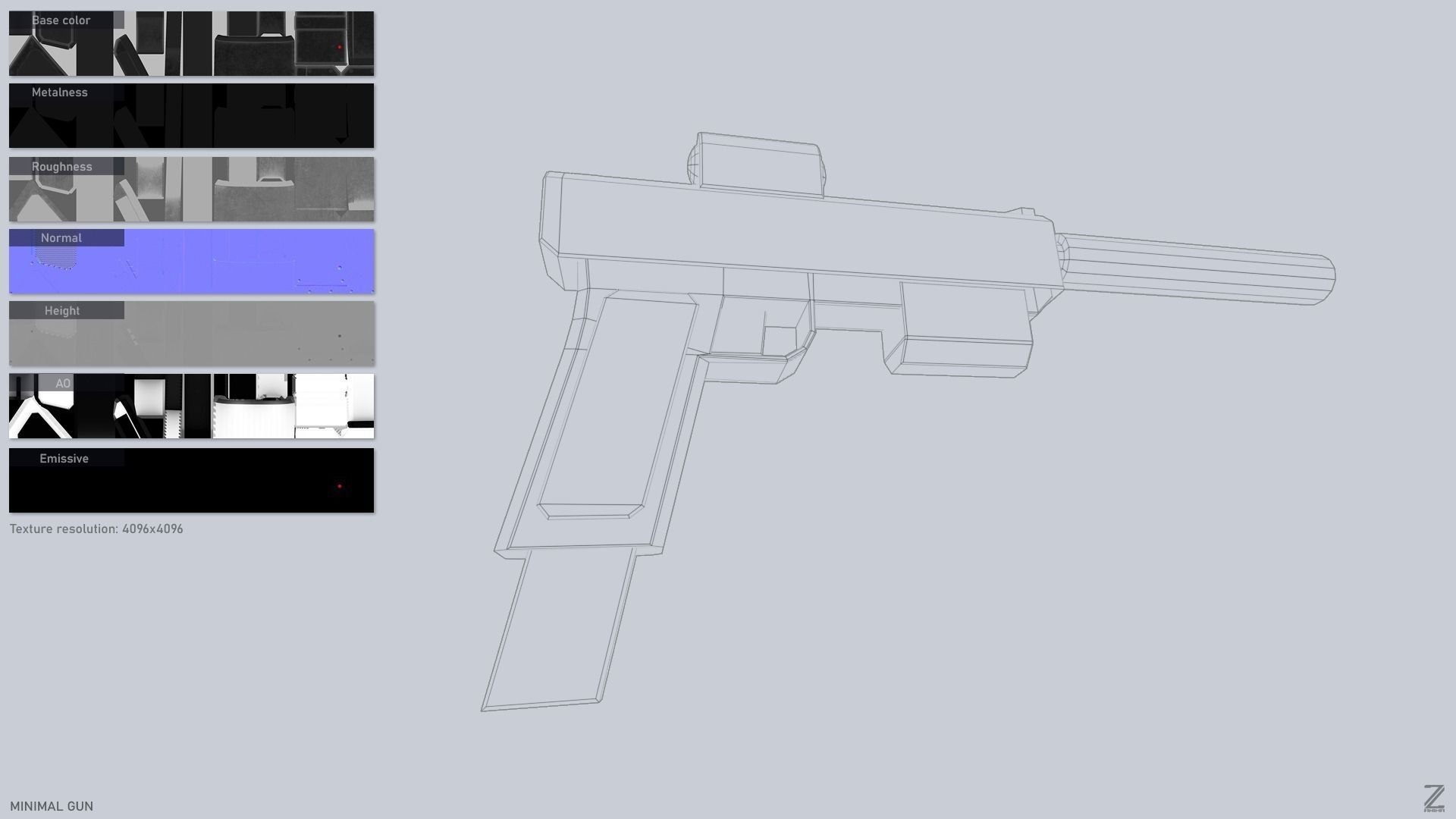 3D Model Minimal Gun - TurboSquid 2237046