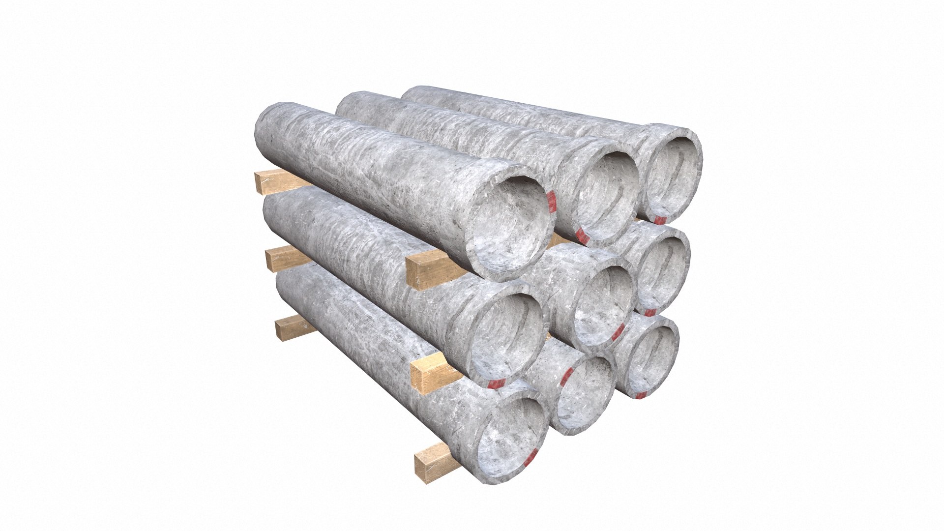 3D Concrete Pipes Model - TurboSquid 2330312