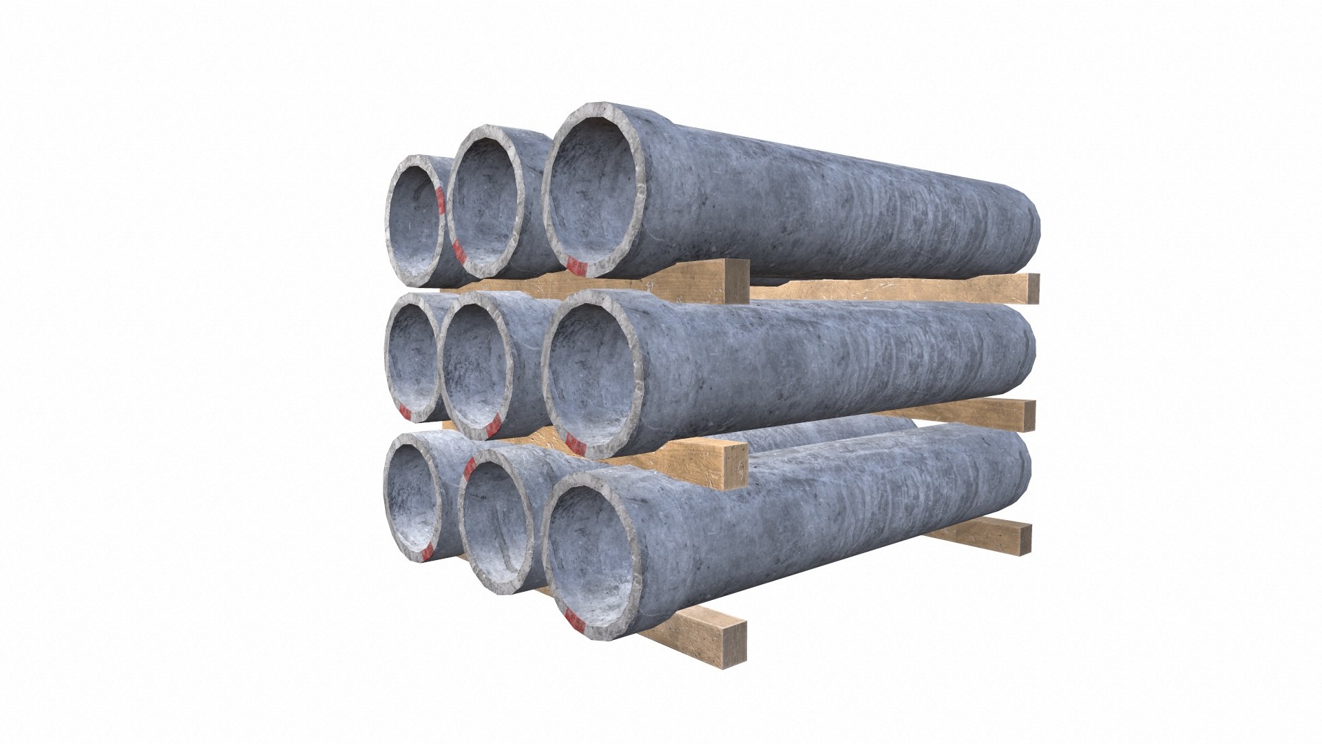 3D Concrete Pipes Model - TurboSquid 2330312