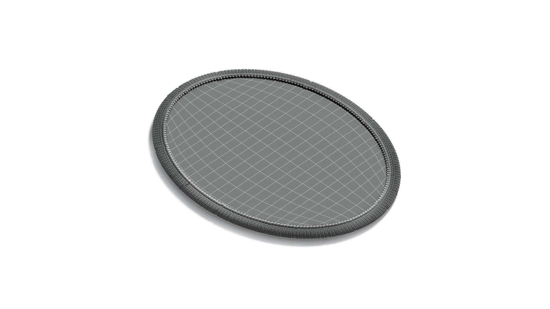 White Oval Embroidered Patch - Lying Embroidery Ellipse Badge 3D Model ...