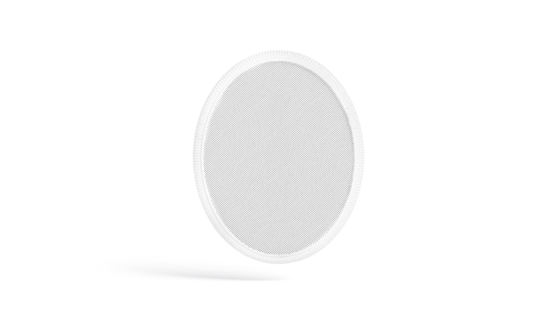 White Oval Embroidered Patch - Lying Embroidery Ellipse Badge 3D Model ...